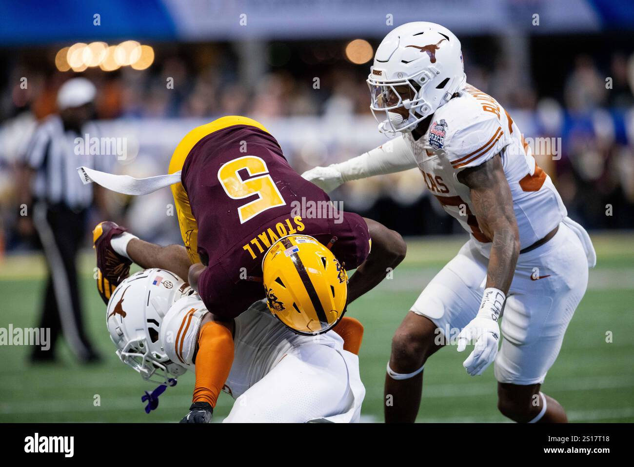 Atlanta, GA, USA. 1st Jan, 2025. Arizona State wide receiver Melquan ...