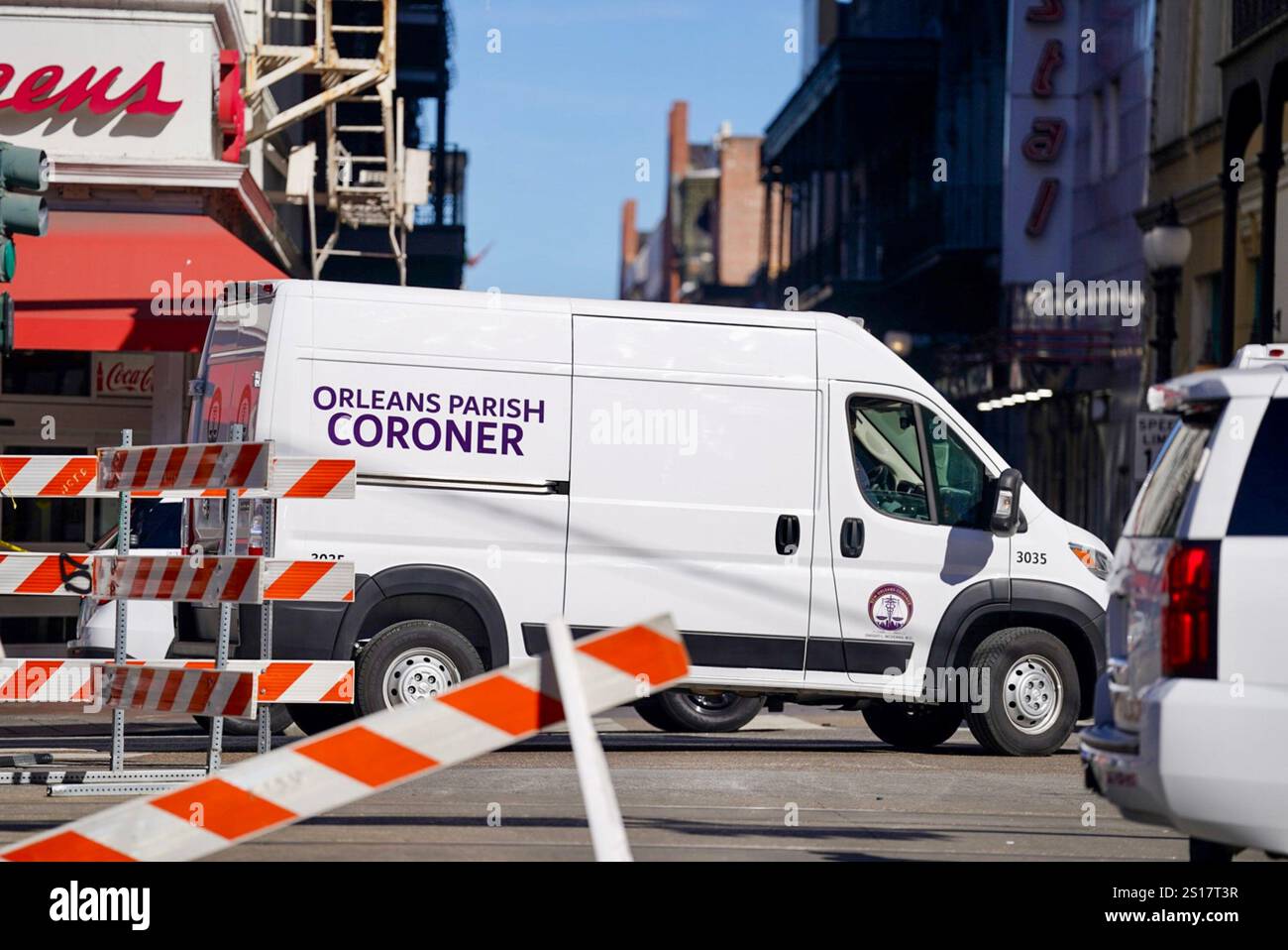 New Orleans, United States. 01st Jan, 2025. Orleans Parish Coroner van ...