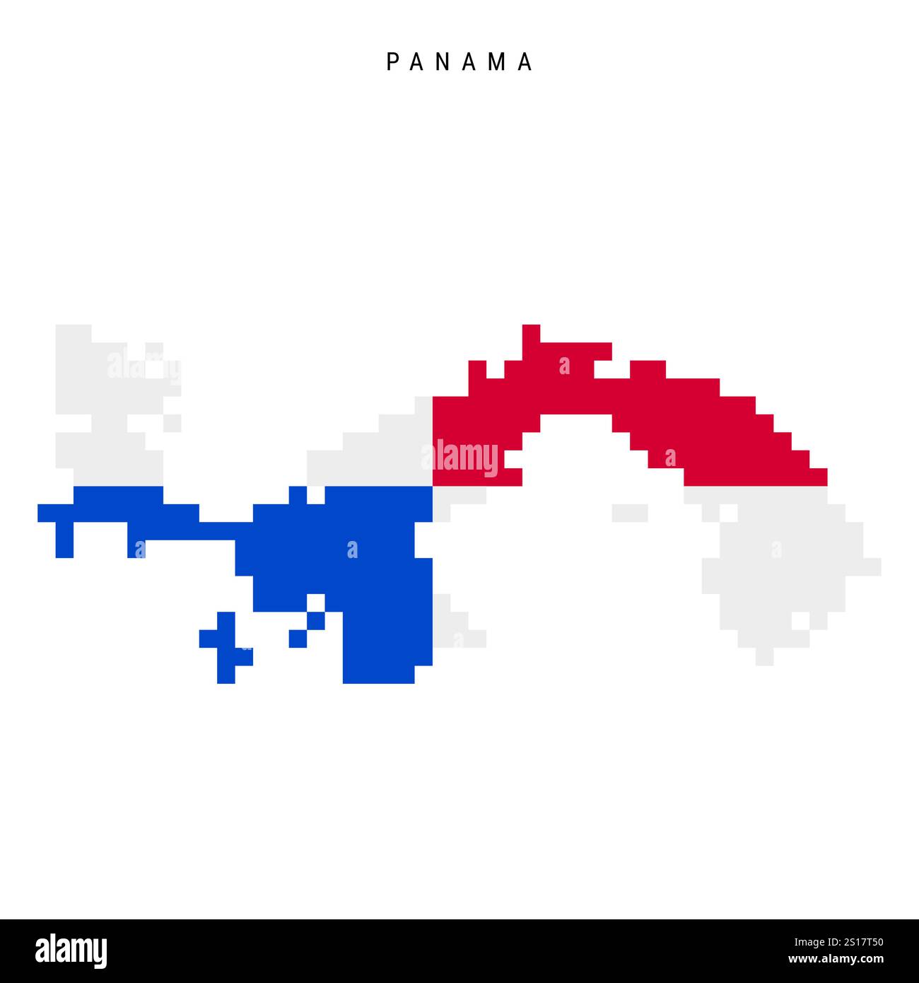 Panama pixel flag map icon. Flat vector illustration isolated on white ...