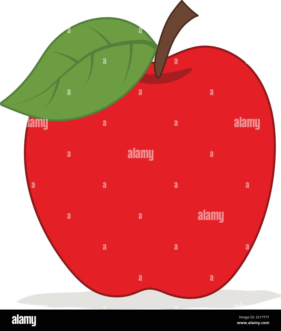 Apple with leaf. Vector illustration Stock Vector Image & Art - Alamy