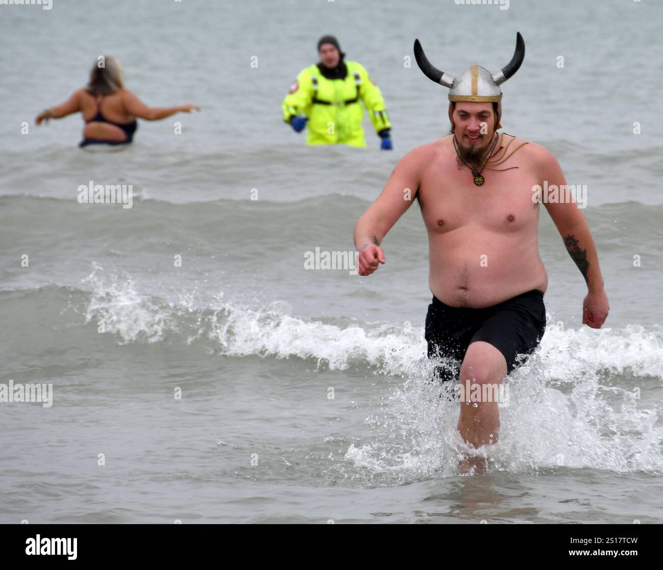 Racine, Wisconsin, USA. 1st Jan, 2025. CHRISTIAN JACKSON wore a Viking ...