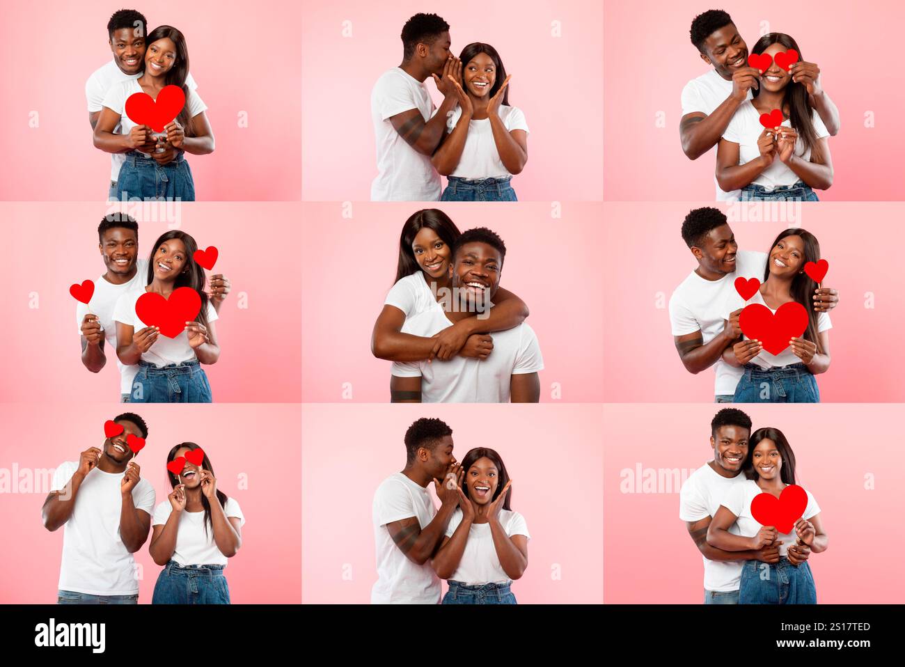Couple shows love in a romantic collage for Valentine's Day Stock Photo ...