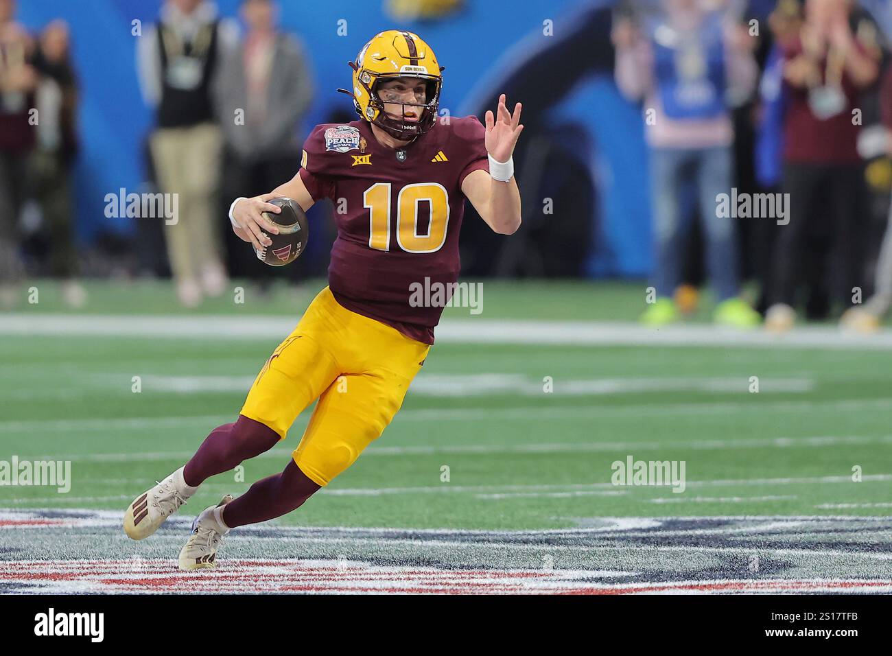 ATLANTA, GA - JANUARY 01: Quarterback Sam Leavitt #10 of the Arizona ...