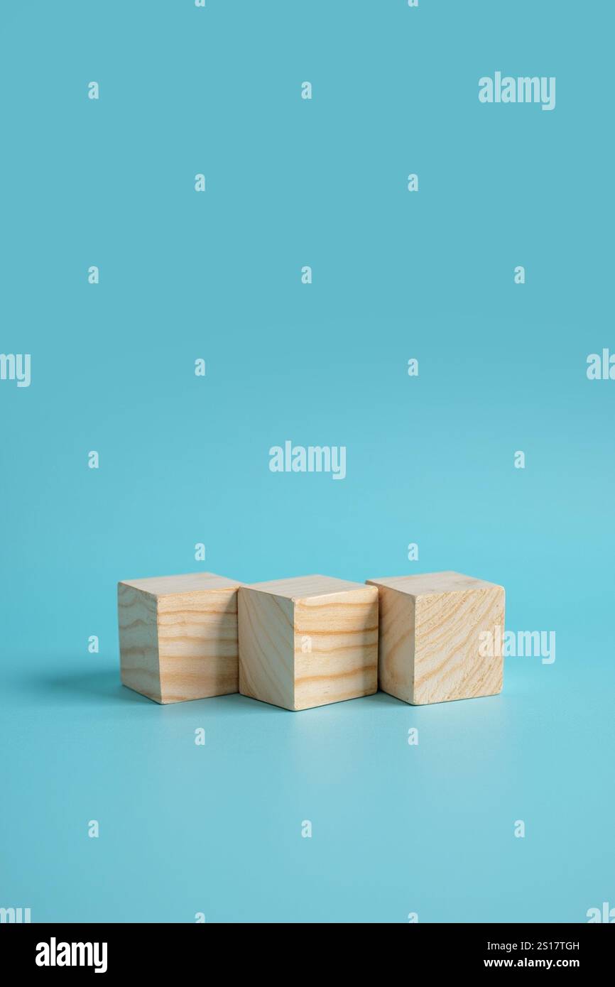 Simple empty wooden dice, one blank cubes made of wood with one central ...