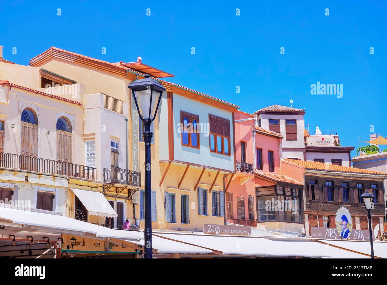Venetian Harbour old buildings, Chania, Crete, Greek Islands, Greece ...