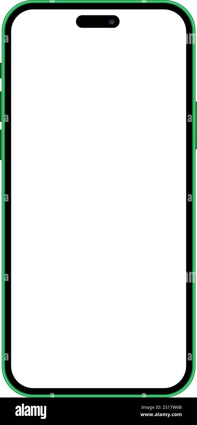 Set smartphone mockup with blank white screen in flat, line and ...