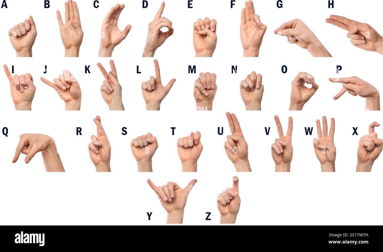 Hand sign language alphabet deaf hi-res stock photography and images - Alamy