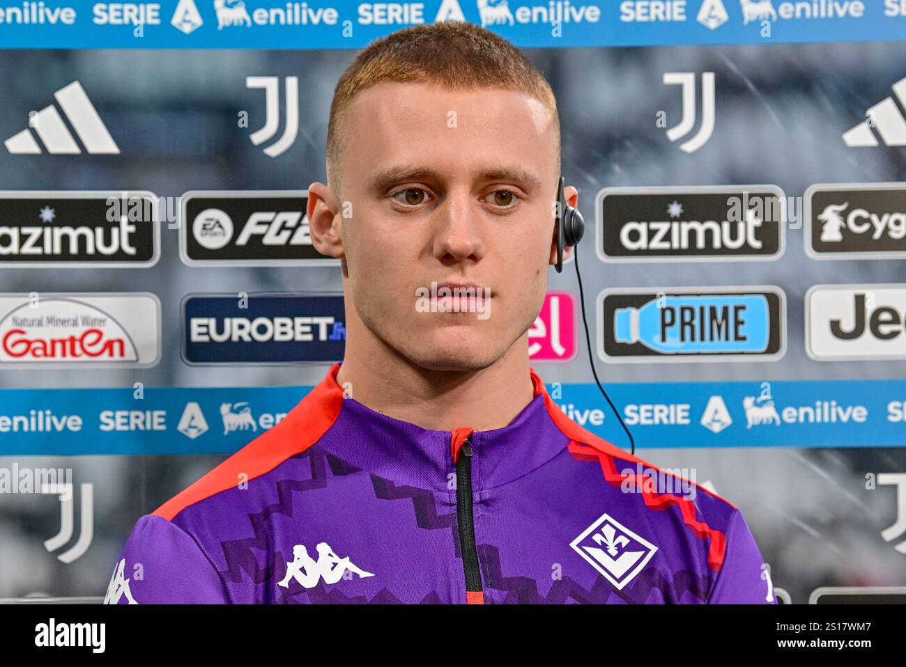 Turin, Italy. 29th, December 2024. Pietro Comuzzo of Fiorentina seen ...