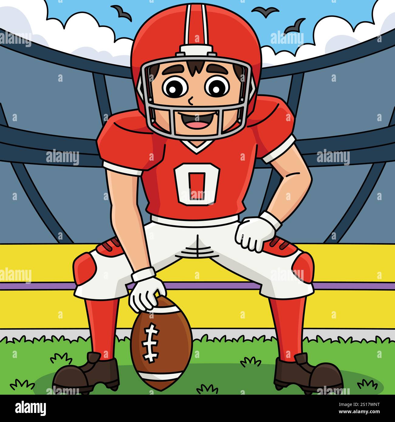 American Football Player Center Snaps Colored Stock Vector Image & Art ...