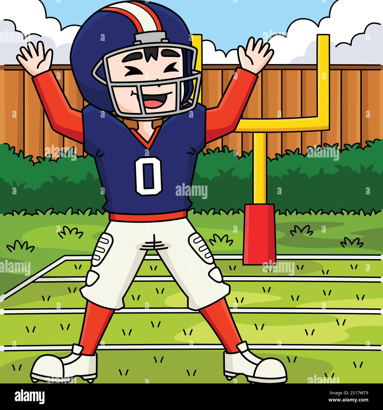 American Football Player Celebrating Colored Stock Vector Image & Art ...