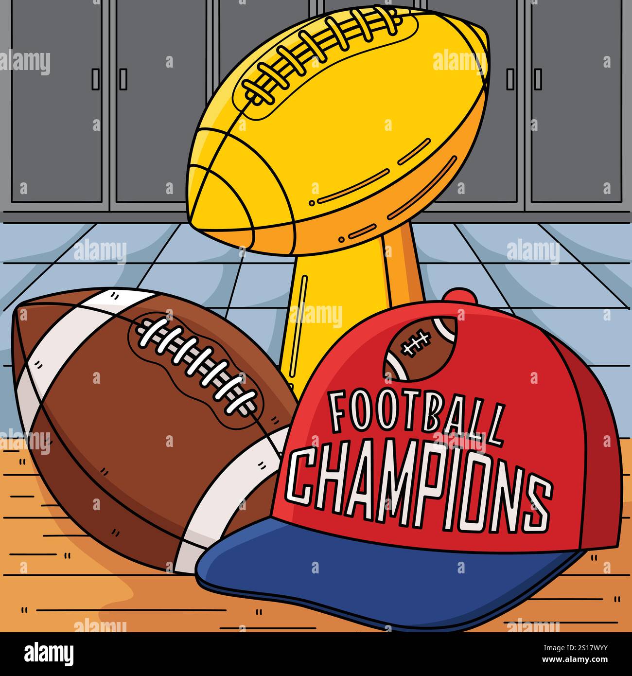 American Football Super Bowl Trophy Colored Stock Vector Image & Art ...