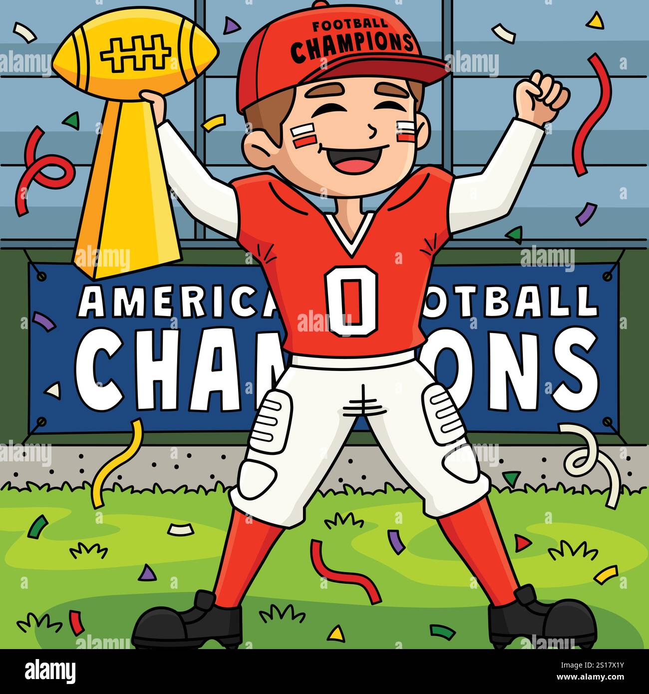 American Football Winning Super Bowl Colored Stock Vector Image & Art ...