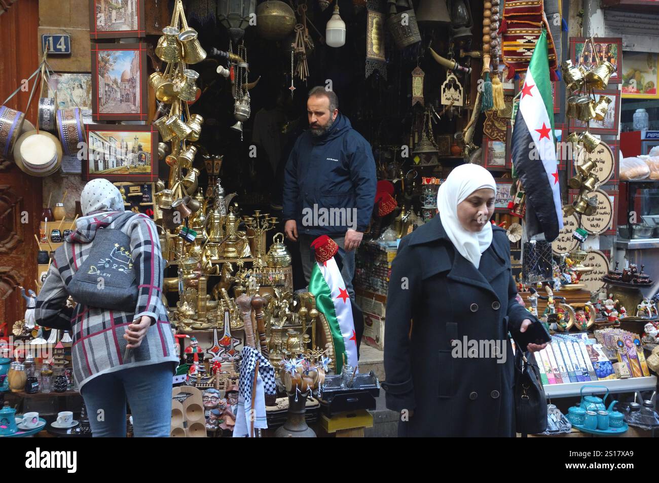 Damascus Sham, Syria. 01st Jan, 2025. A shop in a souq of Damascus ...