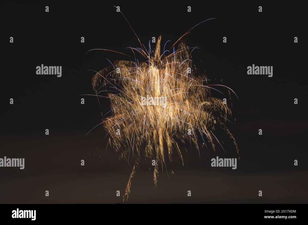 Golden sparks and firework lights light up the night, Lower Saxony ...