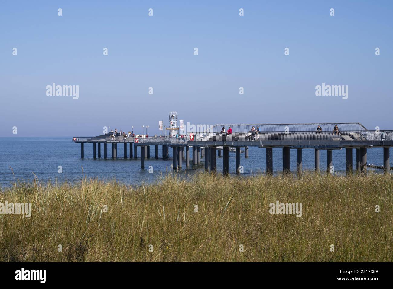 Newly built pier from 2021, Baltic resort Koserow, Usedom Island ...