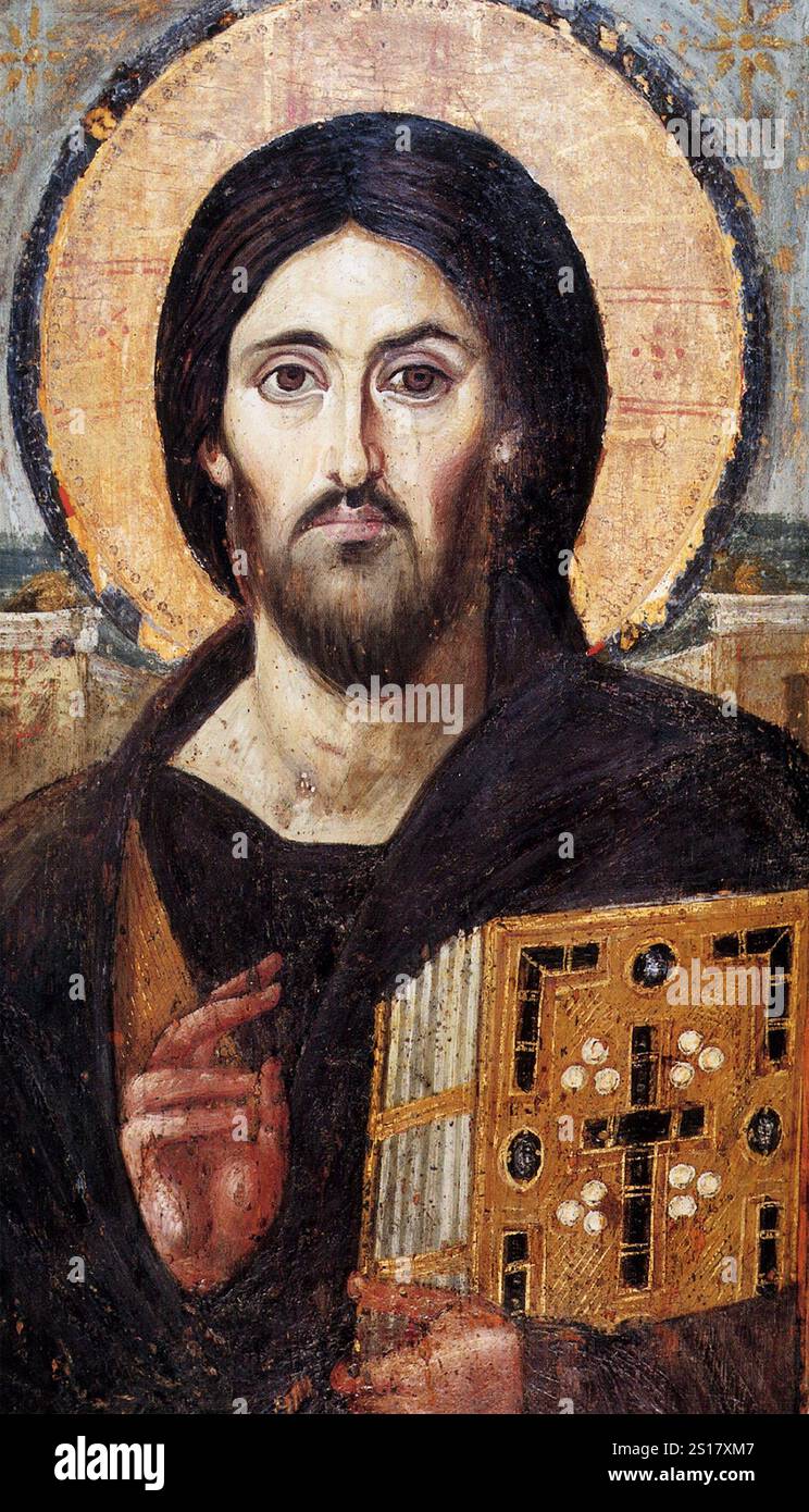 CHRIST PANTOCRATOR ('ruler of all) Greek orthodox icon from the 6th ...