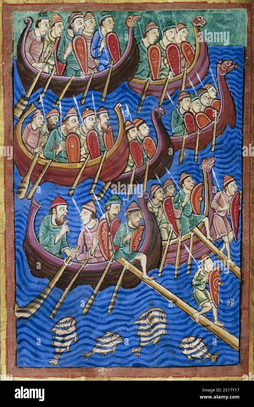 VIKING INVASION as painted by the French monk Abbo of Fleury (c 945 ...