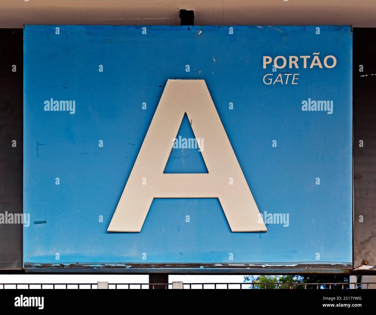 Letter A in white on a blue board Stock Photo - Alamy