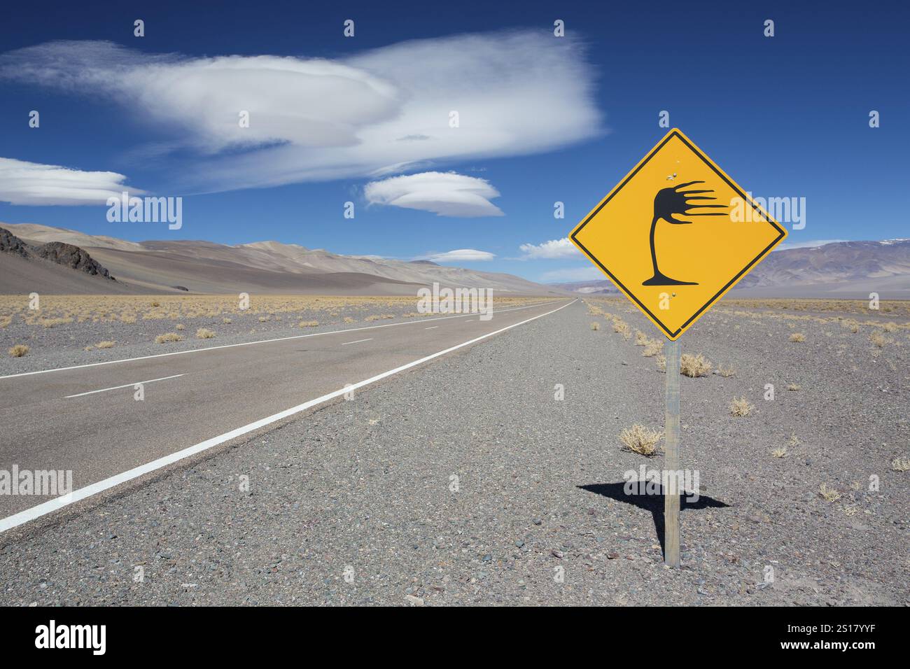 Paso de San Francisco, traffic sign, pass, Andes, Argentina, South ...