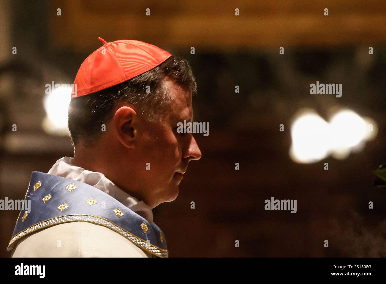 Rome, Italy, 1 January, 2025. Cardinal Rolandas Makrickas celebrates a ...