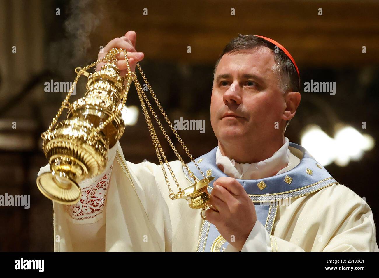 Rome, Italy, 1 January, 2025. Cardinal Rolandas Makrickas celebrates a ...