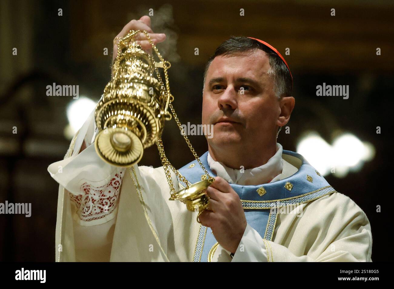 Rome, Italy, 1 January, 2025. Cardinal Rolandas Makrickas celebrates a ...