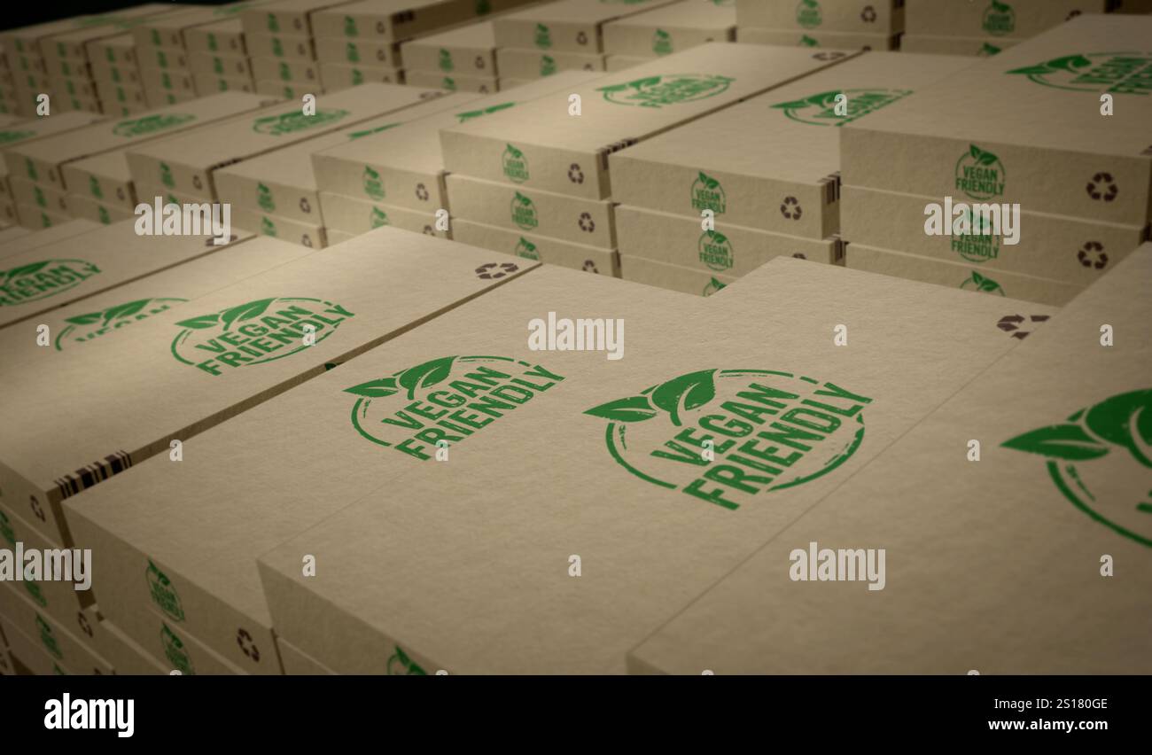 Vegan friendly healthy diet box production line. Organic vegetarian bio ...