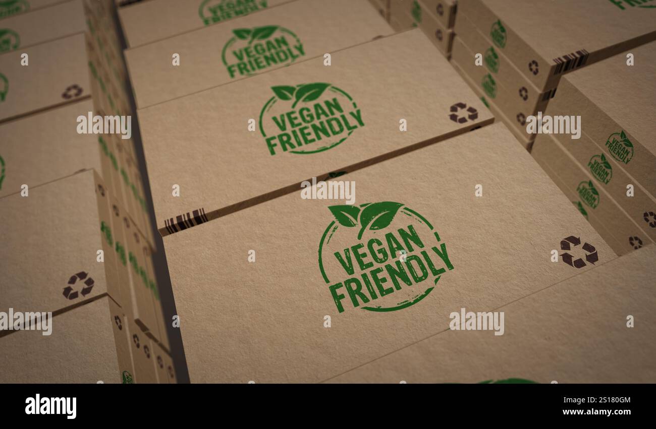 Vegan friendly healthy diet box production line. Organic vegetarian bio ...