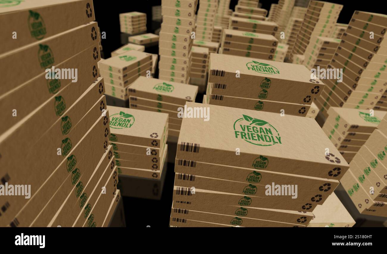 Vegan friendly healthy diet box production line. Organic vegetarian bio ...