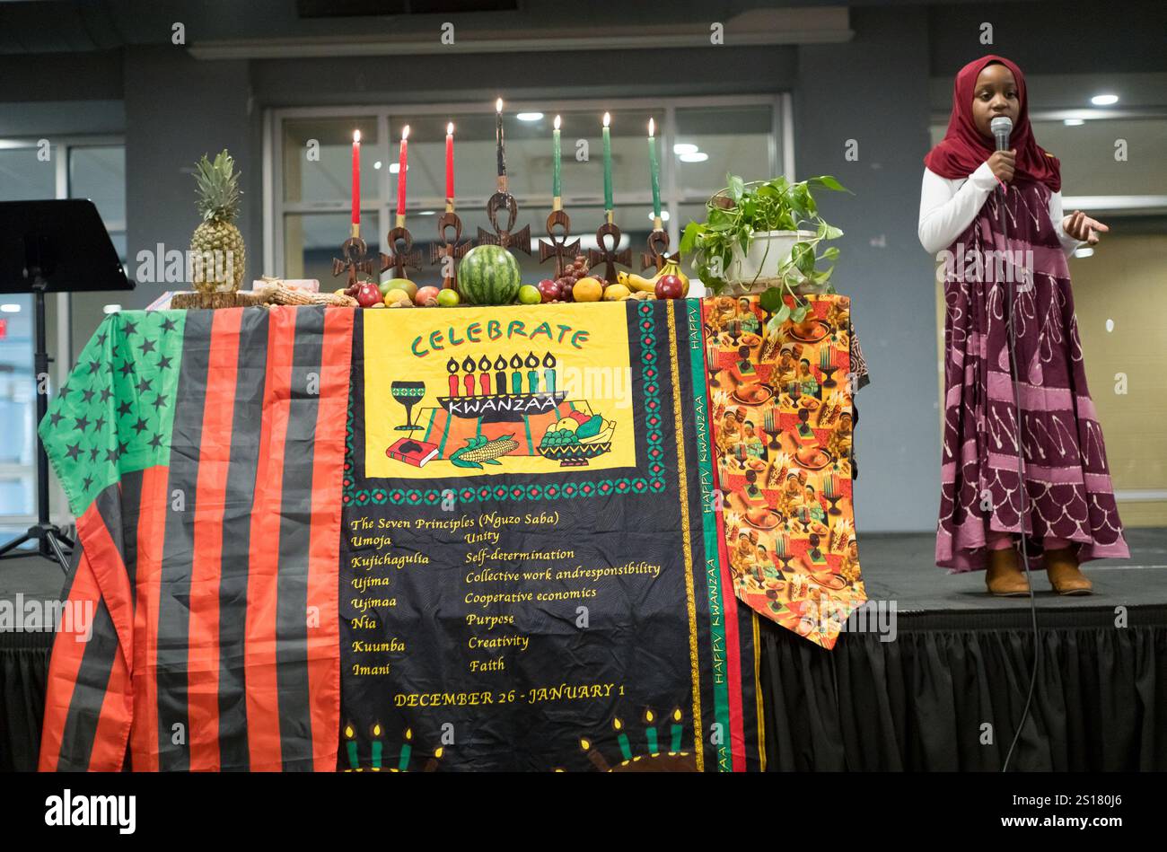 Willingboro, New Jersey, USA. 28th Dec, 2024. A young girl, while ...