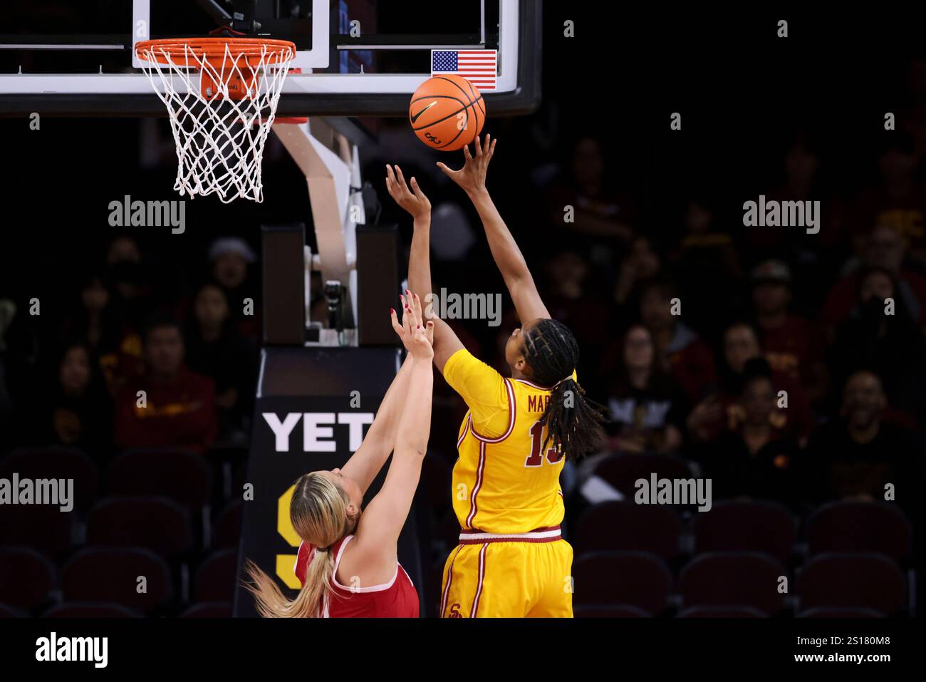 Southern California center Rayah Marshall scores a basket against ...