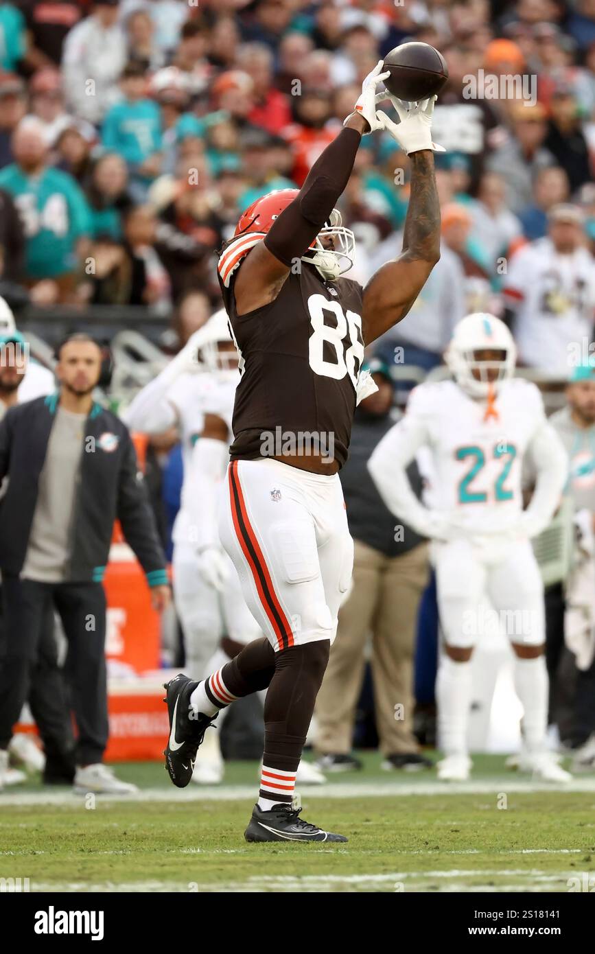 Cleveland Browns tight end Jordan Akins (88) catches a pass during an ...