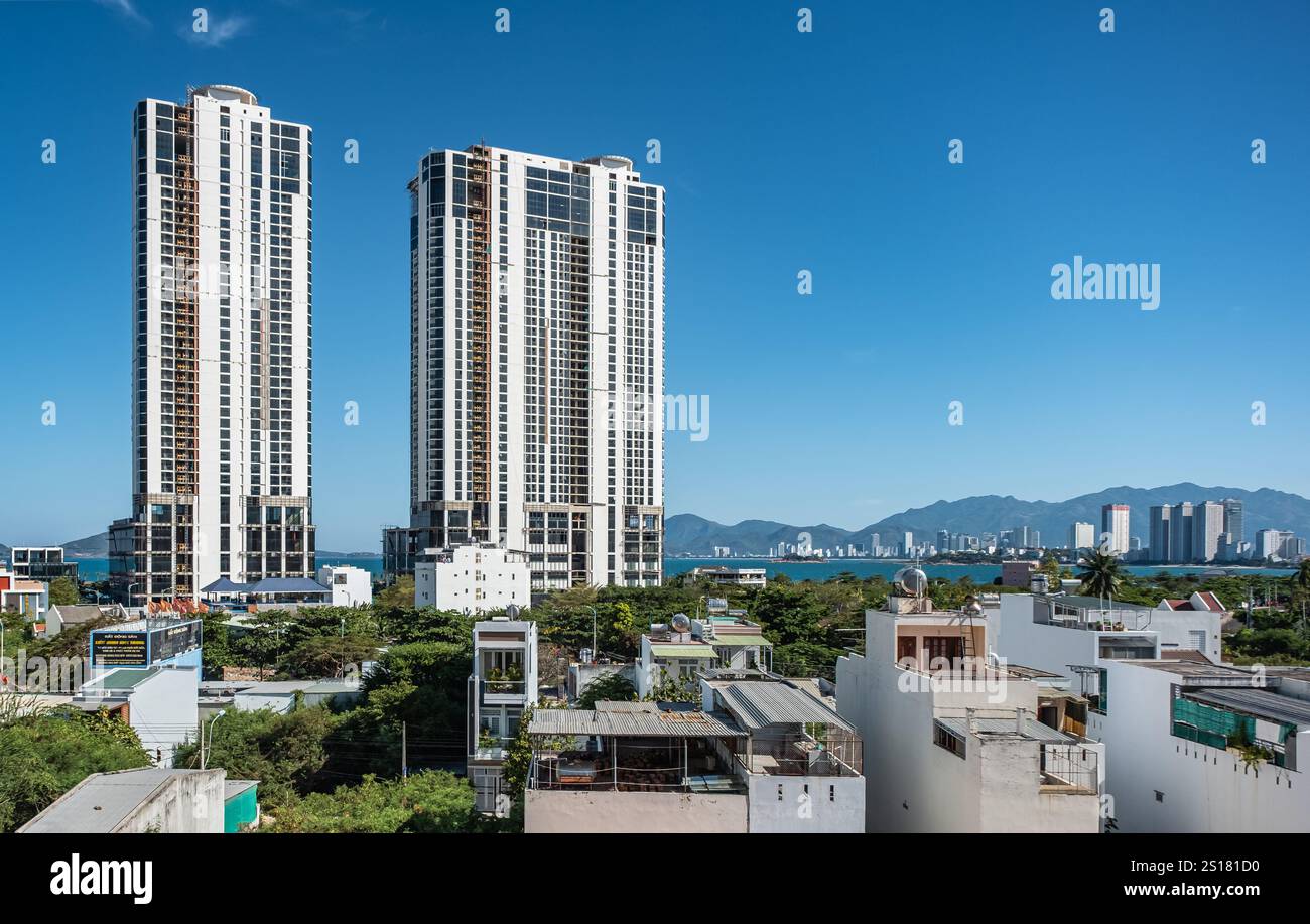 Modern buildings exterior. New luxury house complex. High-rise ...
