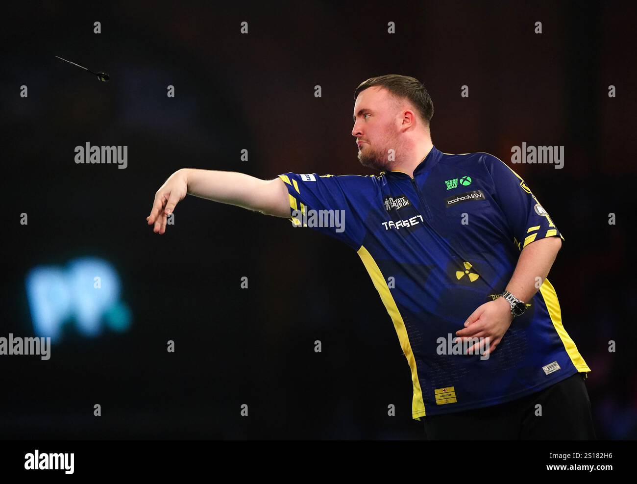 Luke Littler in the quarter-final match against Nathan Aspinall (not ...