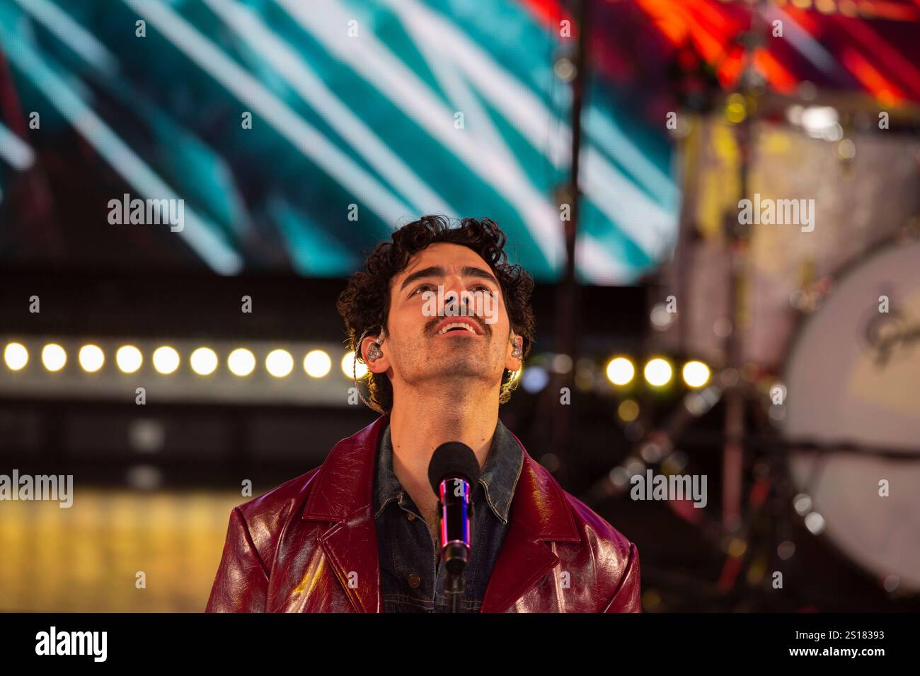 Joe Jonas of the Jonas Brothers performs during the Times Square New ...