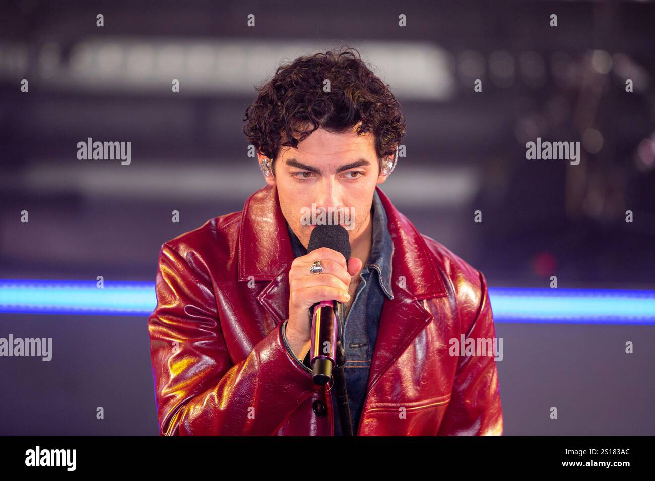 Joe Jonas of the Jonas Brothers performs during the Times Square New ...