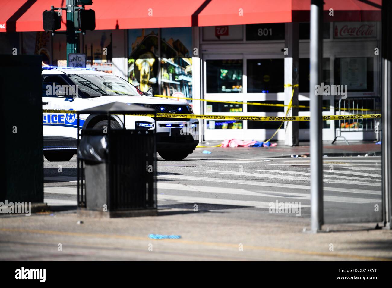 New Orleans, Louisiana, USA. 1st Jan, 2025. Law Enforcement block ...