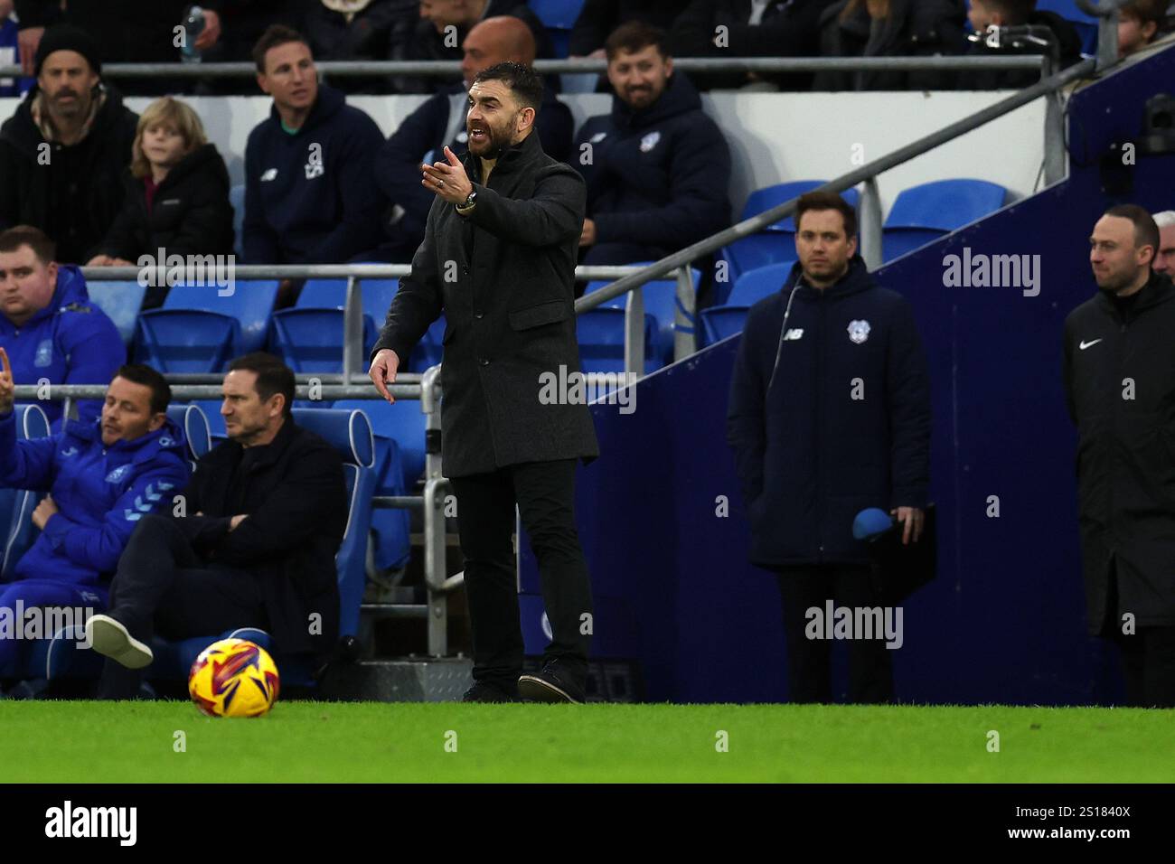 Cardiff, UK. 01st Jan, 2025. Omer Riza, the Cardiff city manager (r ...