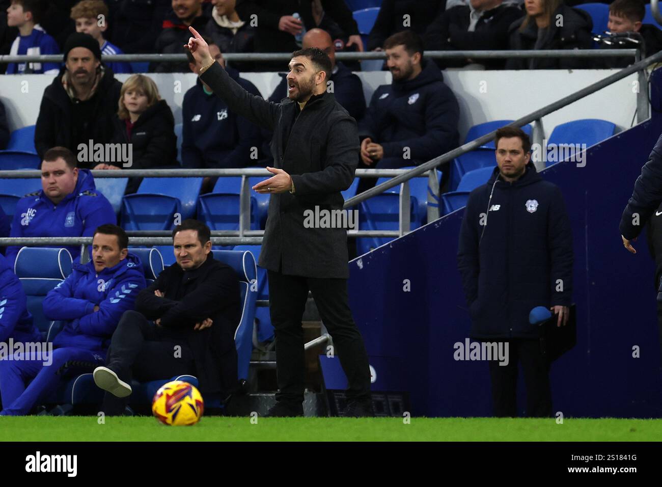 Cardiff, UK. 01st Jan, 2025. Omer Riza, the Cardiff city manager (r ...