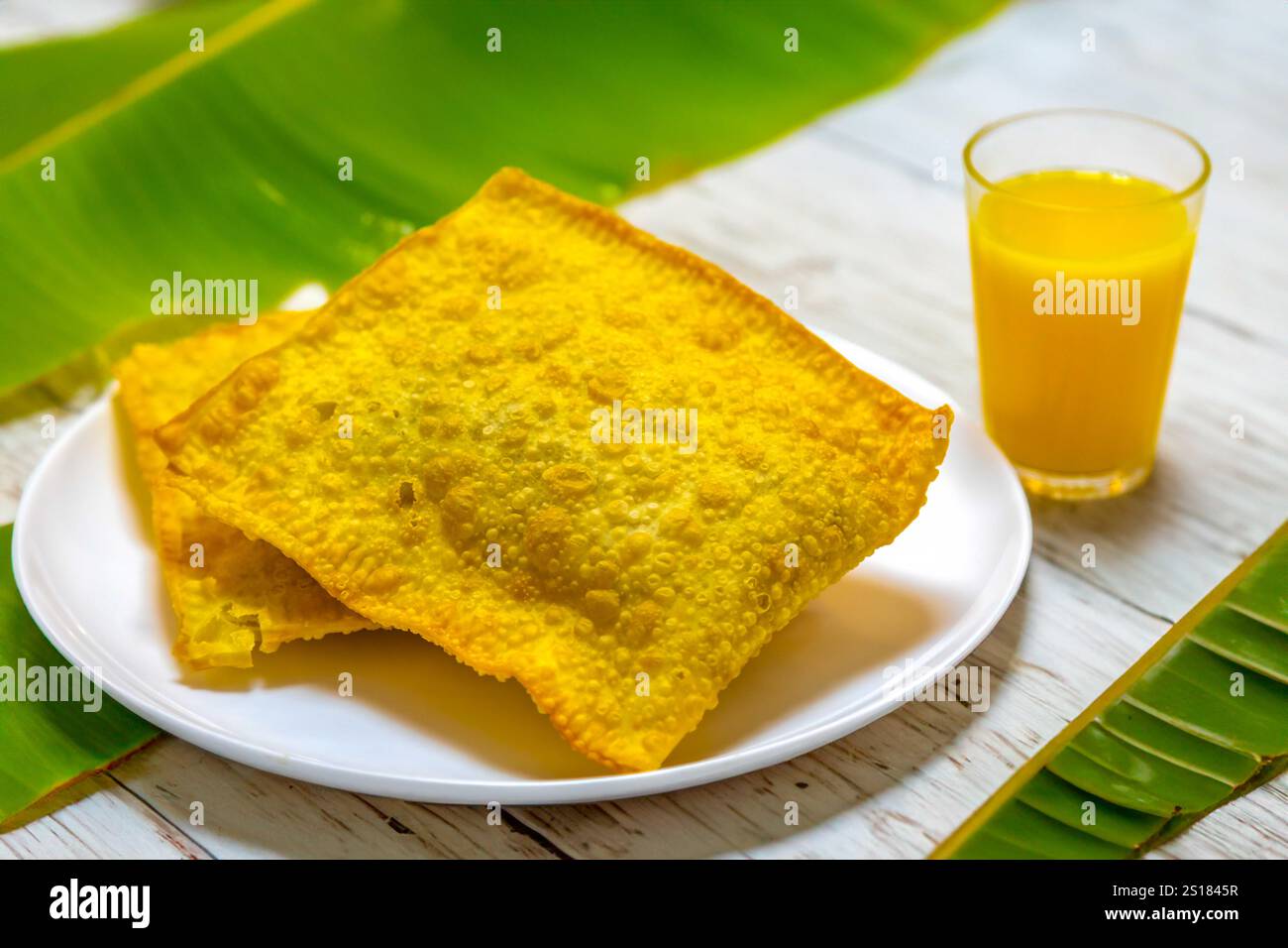 Traditional Brazilian fried pastry known as pastel de feira Stock Photo ...