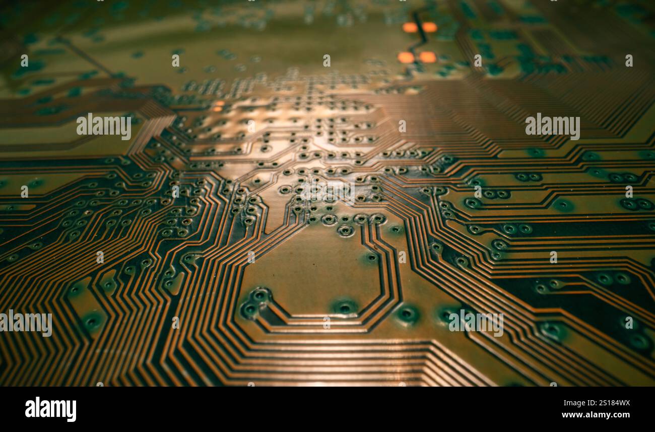 Circuit board. Technological electronic plate with roads and other ...