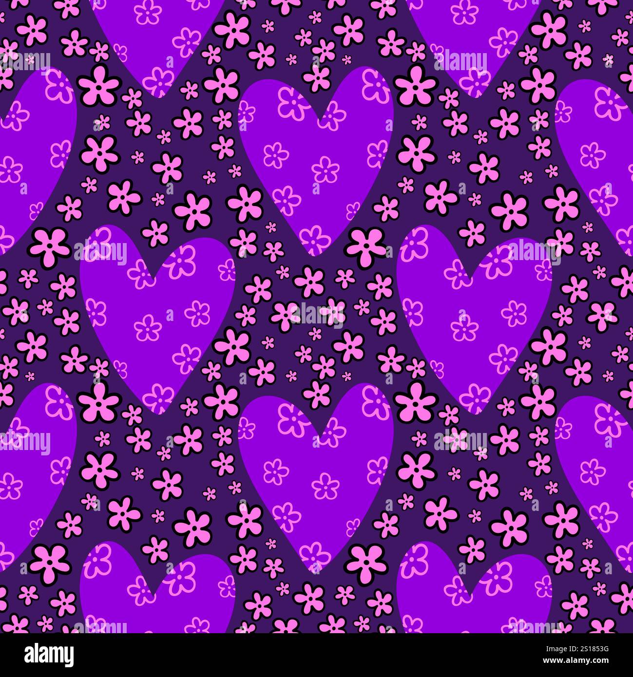 Valentine love hearts seamless 14 February pattern for wrapping paper ...