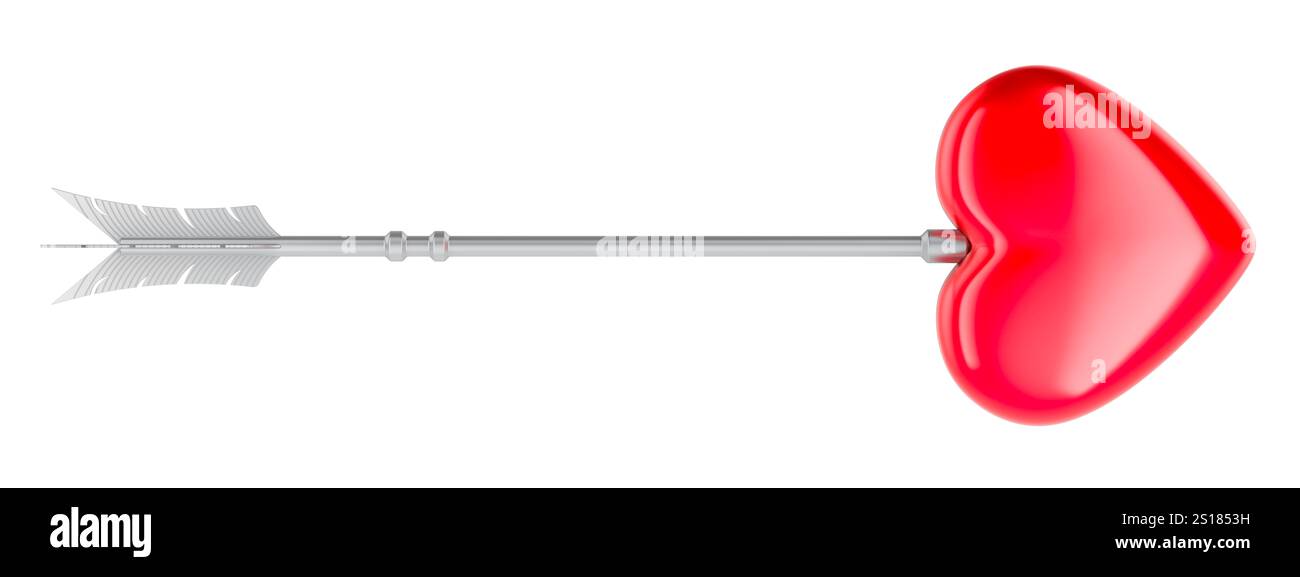 Cupids arrow, 3D rendering isolated on white background Stock Photo - Alamy