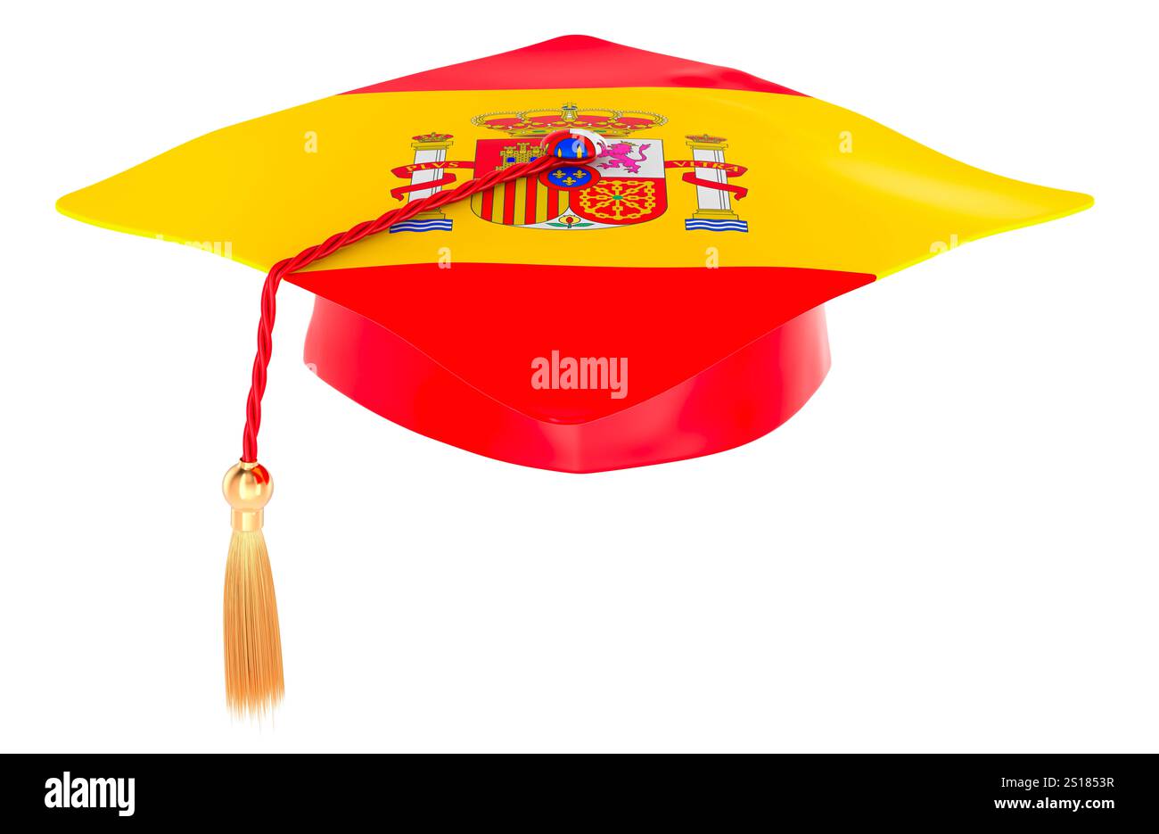 Graduation cap with Spanish flag. Education in Spain or learn Spanish ...