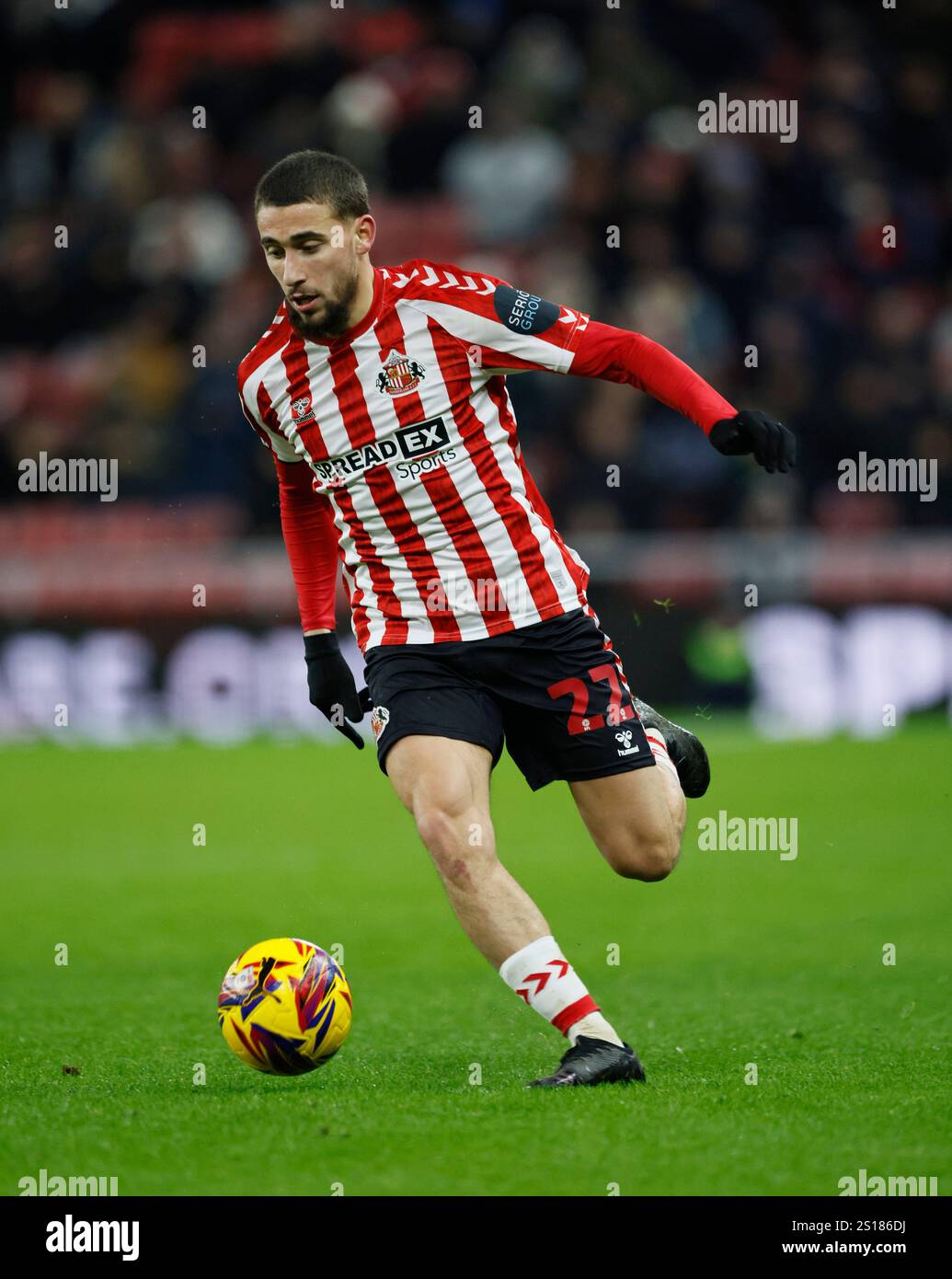 Sunderland's Adil Aouchiche during the Sky Bet Championship match at ...
