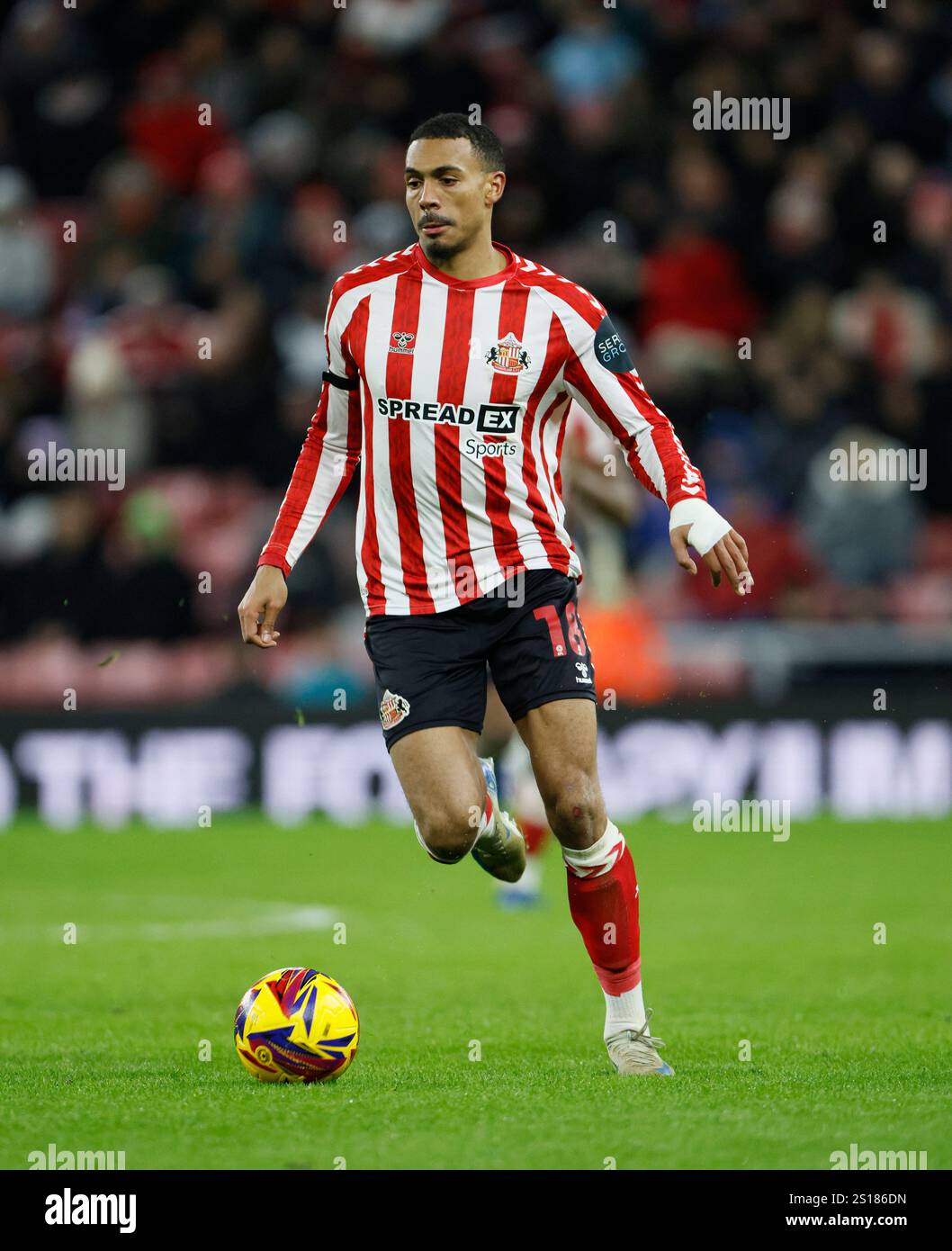 Sunderland's Wilson Isidor during the Sky Bet Championship match at the Stadium of Light ...