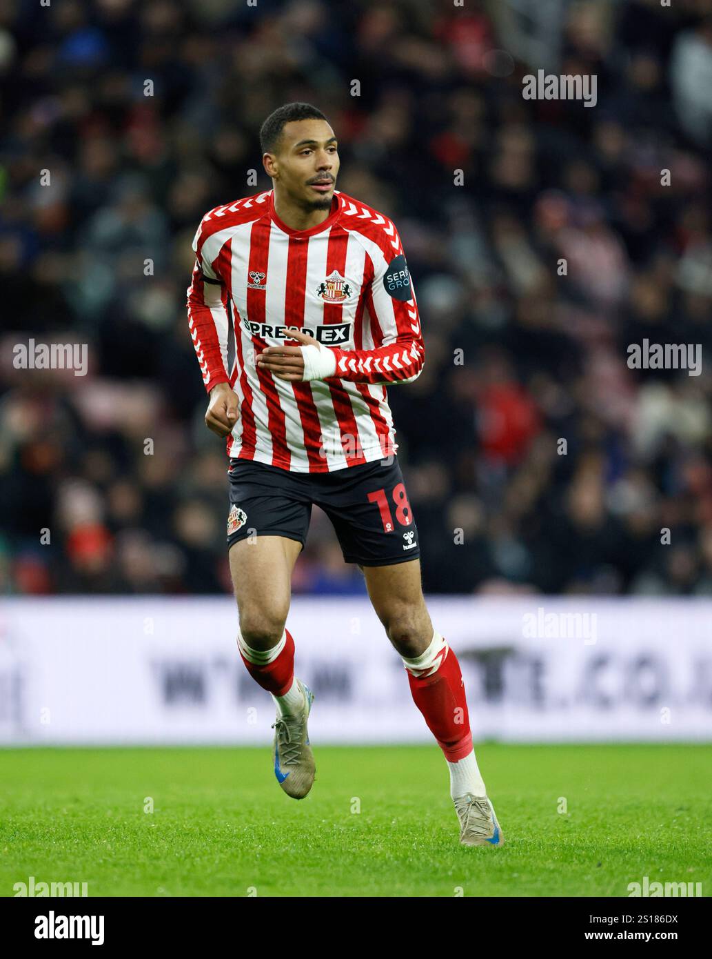 Sunderland's Wilson Isidor during the Sky Bet Championship match at the Stadium of Light ...
