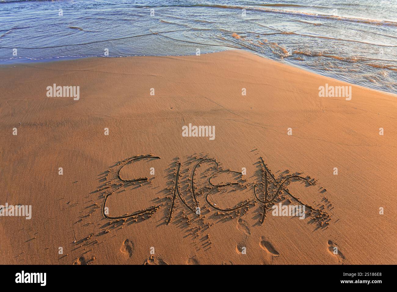the name Aeneas on the beach Stock Photo - Alamy