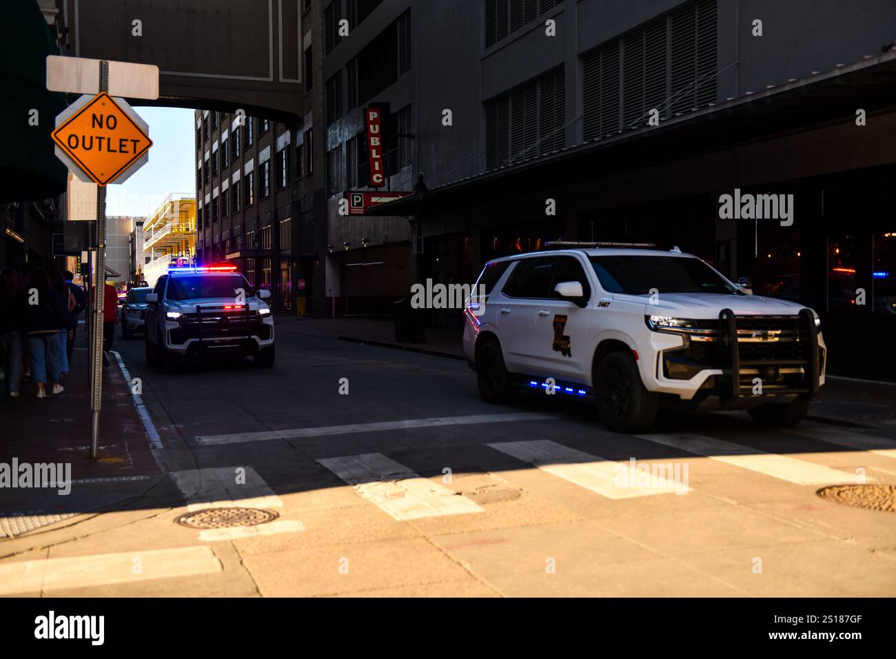 New Orleans, Louisiana, USA. 1st Jan, 2025. Law Enforcement presence ...