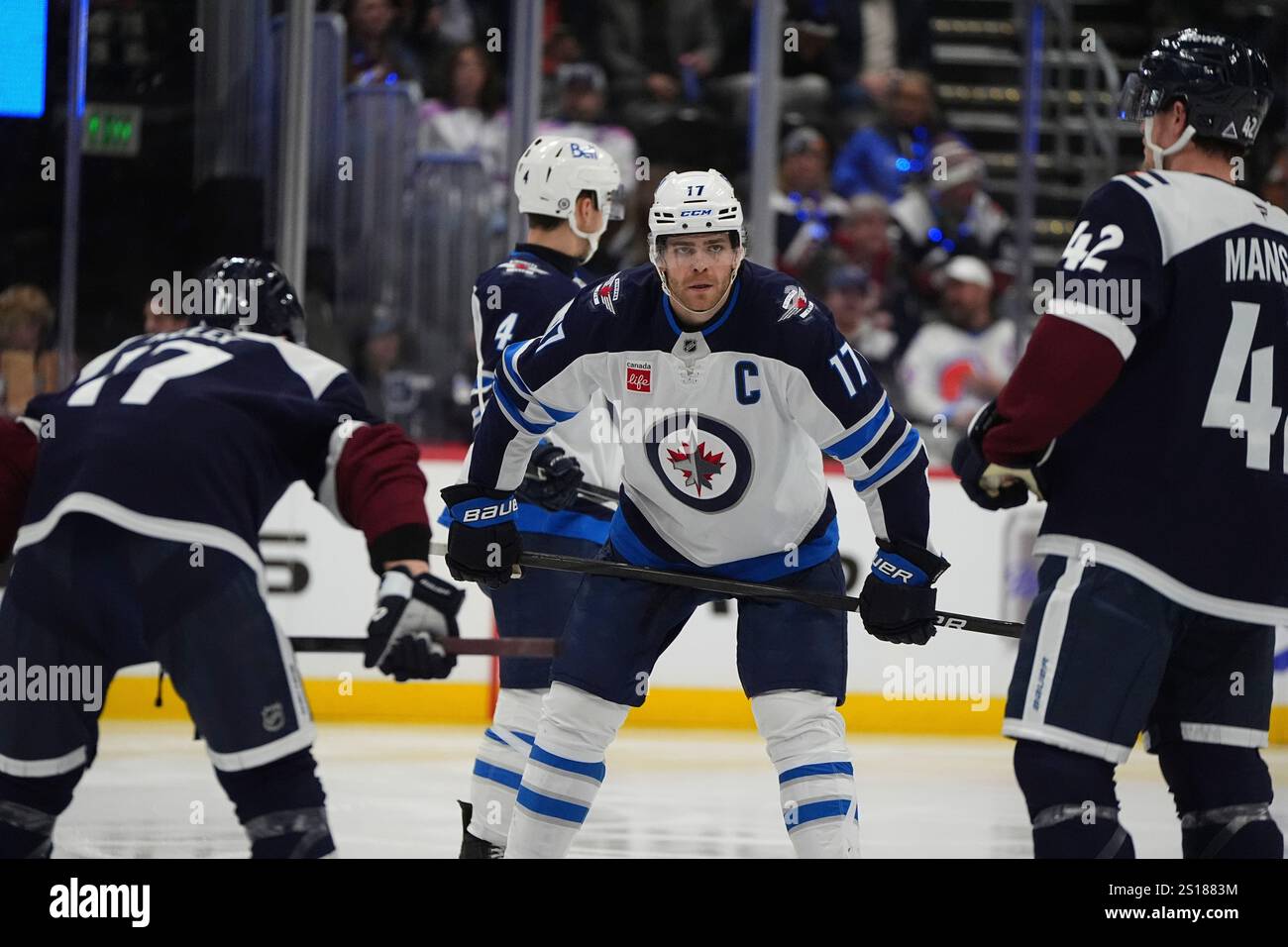 Winnipeg Jets center Adam Lowry (17) in the second period of an NHL ...